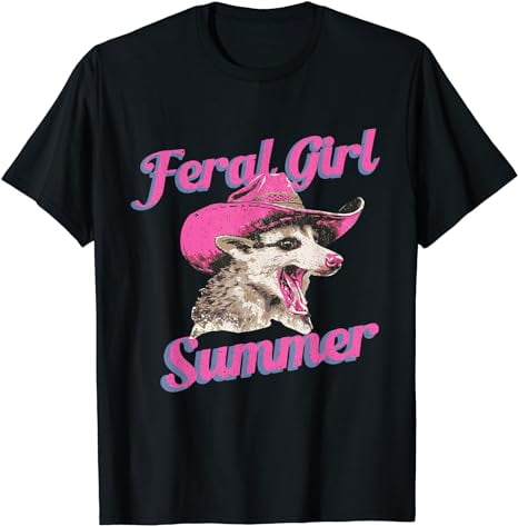 Feral Girl Summer Retro Possum Funny Meme - Walmart.com