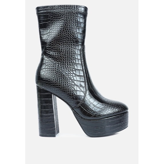 Feral High Heeled Croc Pattern Ankle Boot - Walmart.com