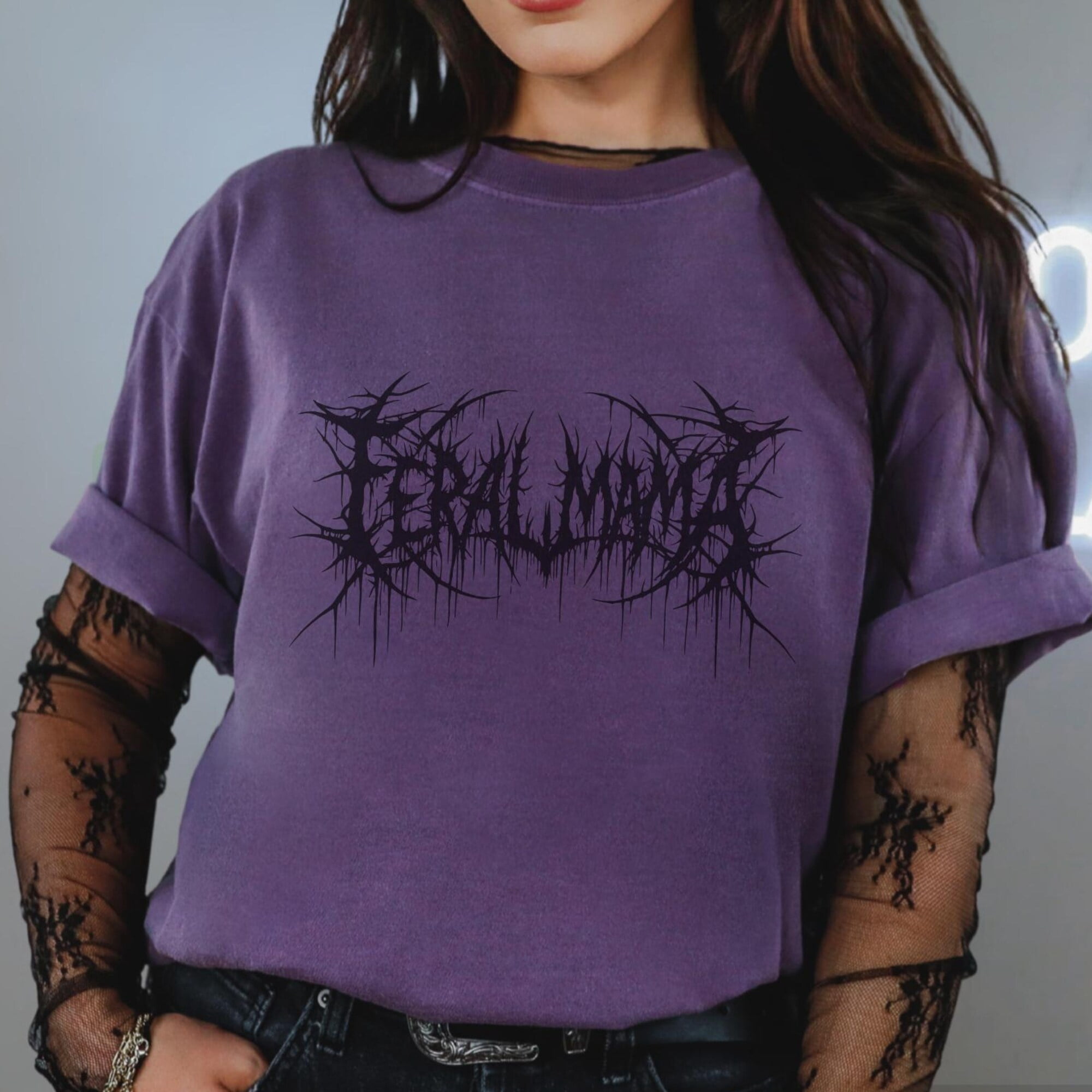 Feral Mom Metalcore Shirt Gothic Rebel Mama Tee - Walmart.com