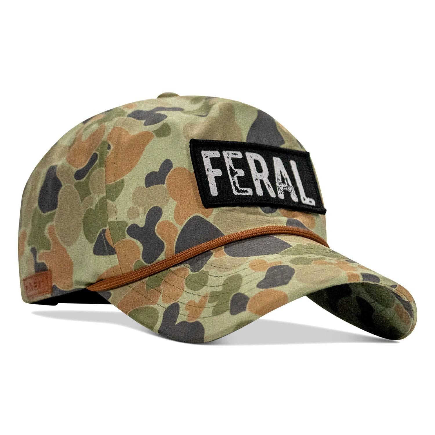 Feral Patch Crushable Rope Snapback Hat Duck Camo - Walmart.com