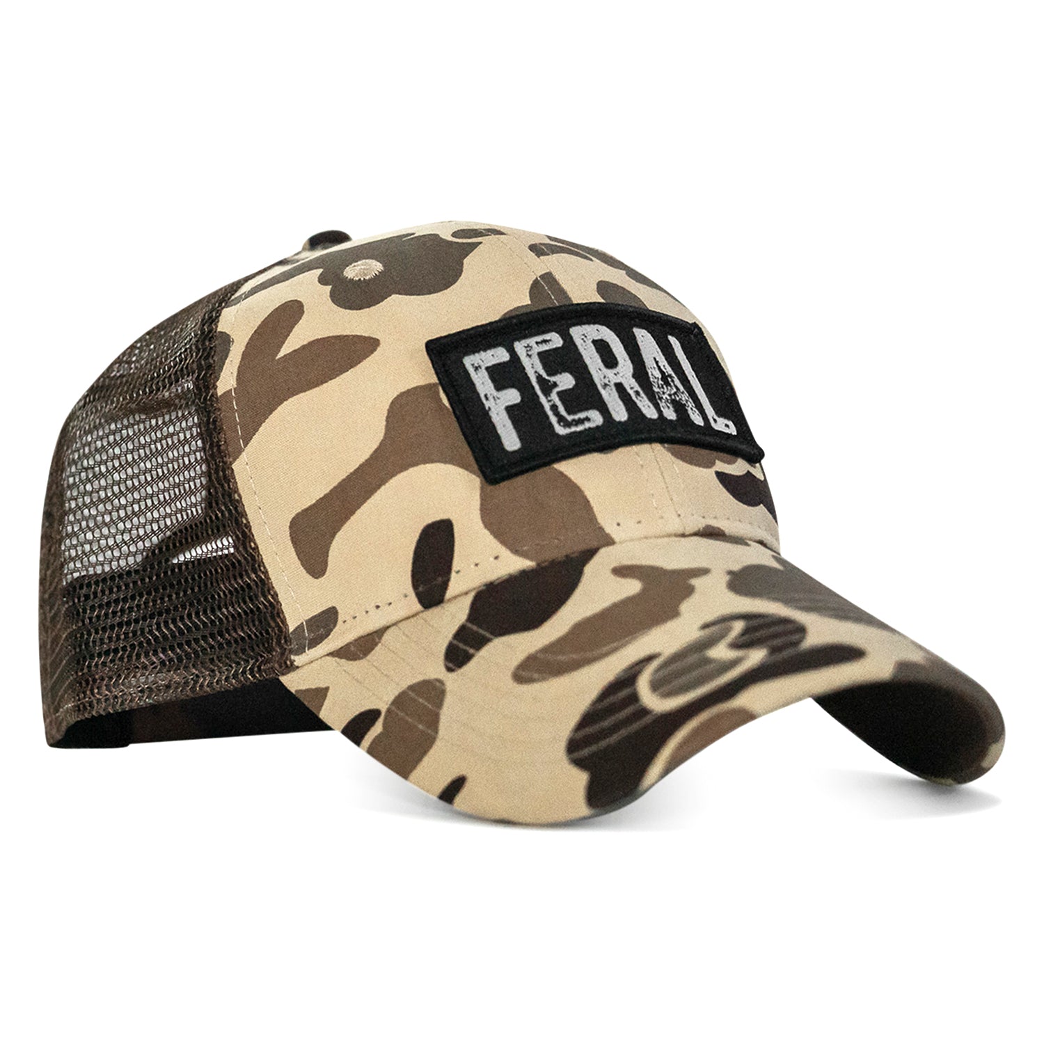 Feral Vintaged Patch Snapback Hat Desert Duck Camo - Walmart.com