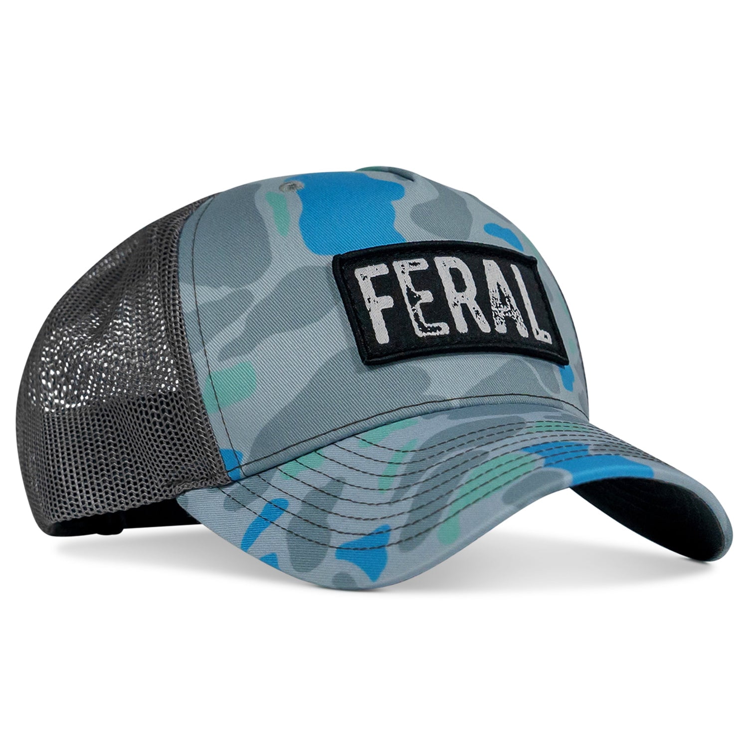 Feral Vintaged Patch Snapback Hat Salt Water Duck Camo - Walmart.com