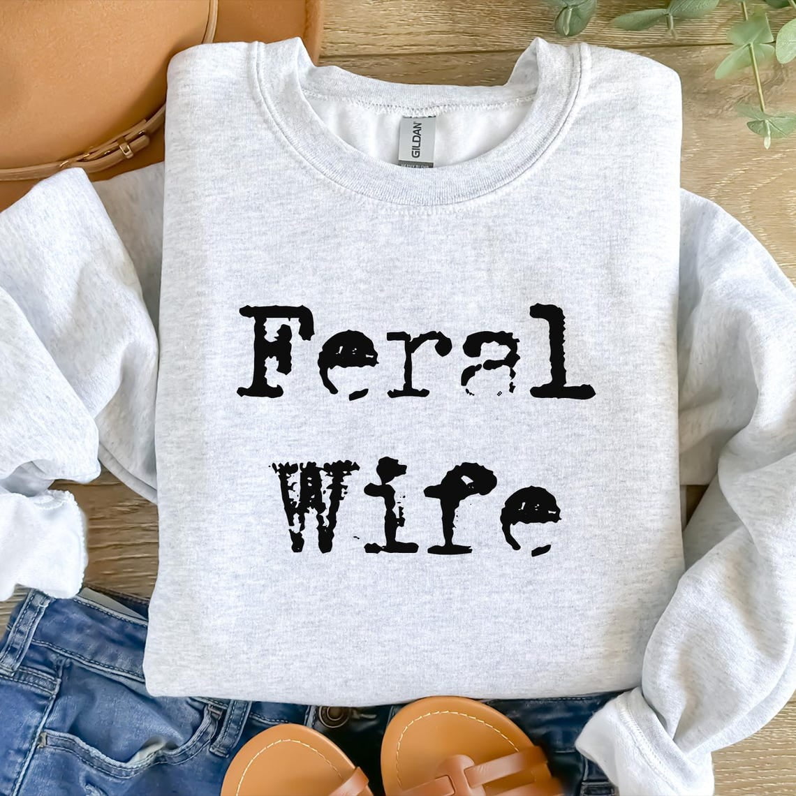 Feral Wife Typography Sweater, Feral Wife Shirt, Somebody'S Feral Wife ...