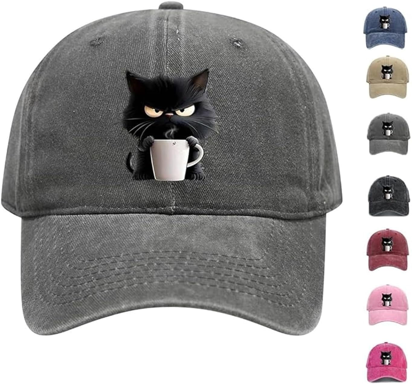Feral but Fashionable – Cat Hat Edition, 2025 New Grumpy Cat Coffee Cap ...