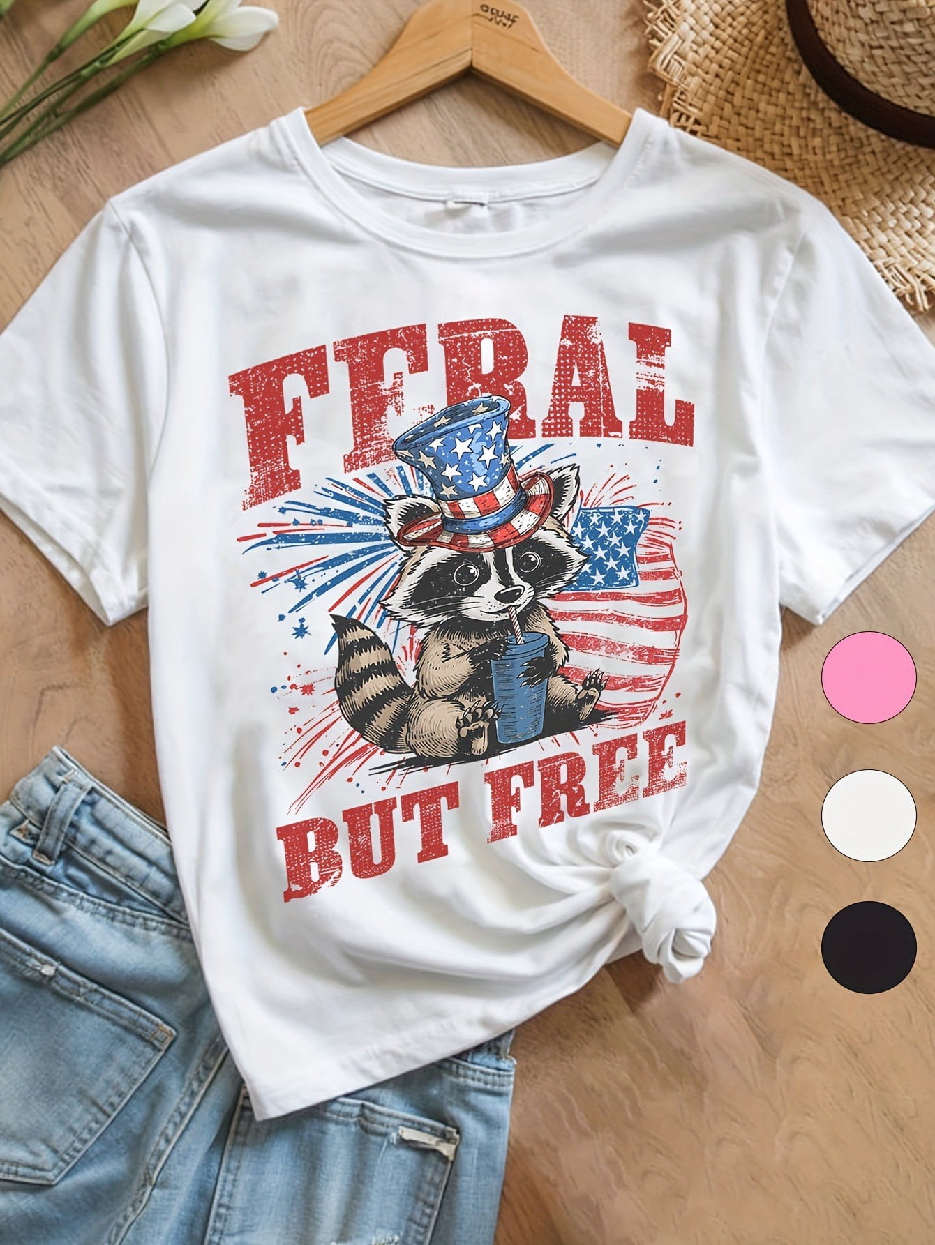 Feralbutfree Girls Pure Cotton Short Sleeves in Red White And Blue ...