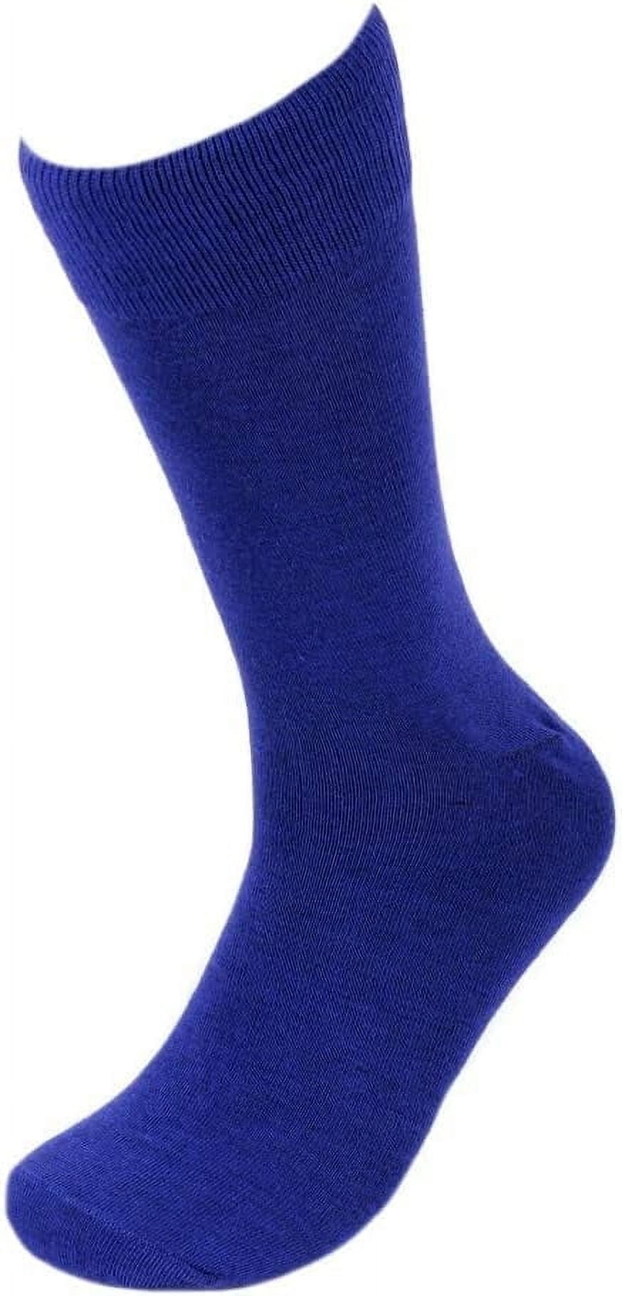 Feraricci Solid Color Polyester Crew Socks, Royal Blue, Casual and ...