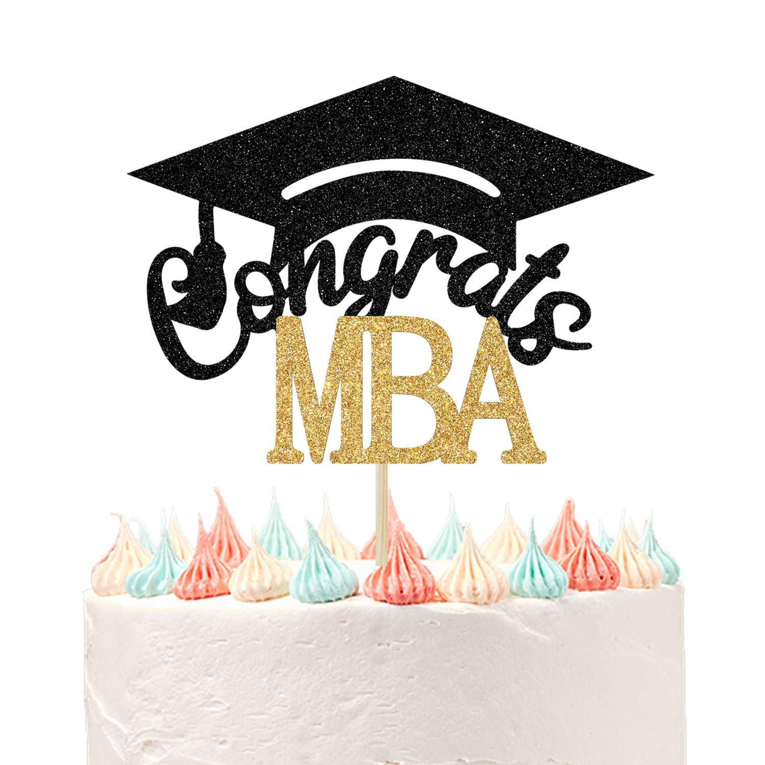 Ferastar Congrats MBA TWE5 Cake Topper, Happy Graduation Cake Decor ...