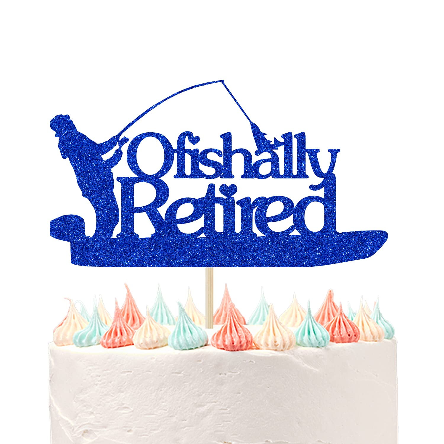 Ferastar Ofishally RetiredTRDN Cake Topper, Gone Fishing Cake Decor ...