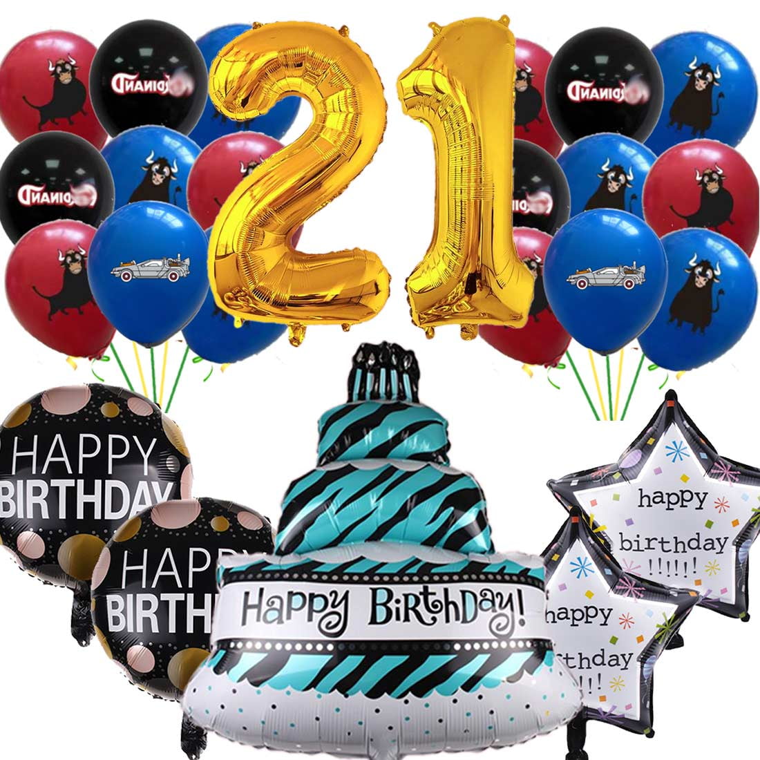Ferdinand Balloons Party Supplies 21th Big Number Decorations Decor Kit ...