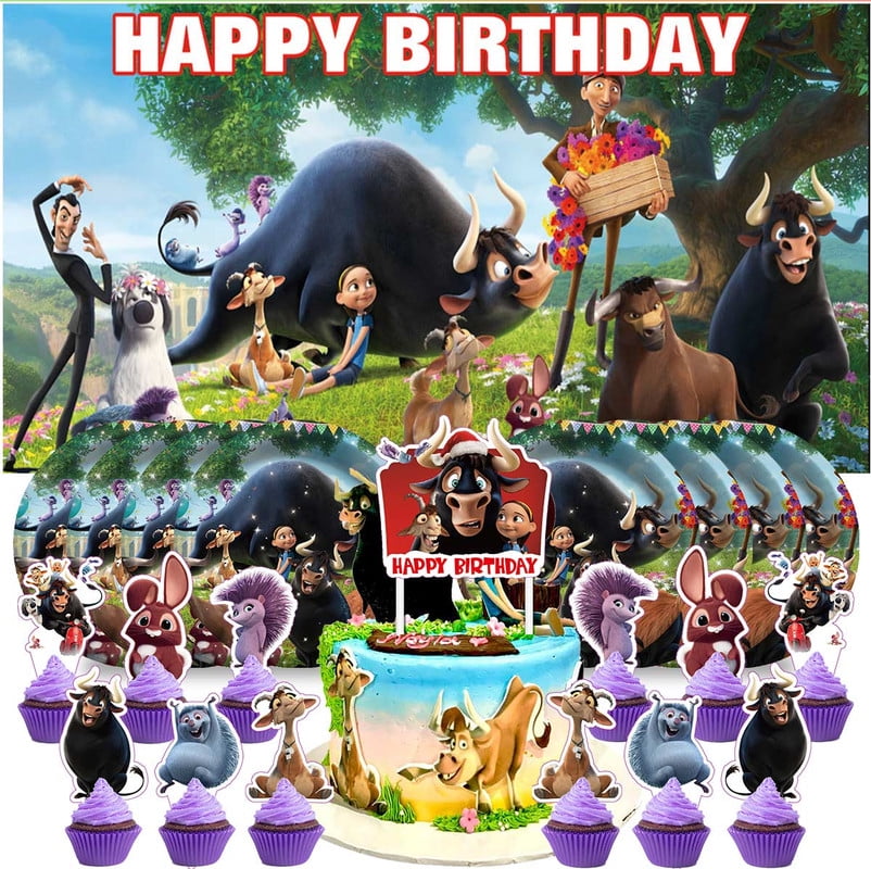 Ferdinand Birthday Party Plates Decorations Supplies Decor Cake Topper ...