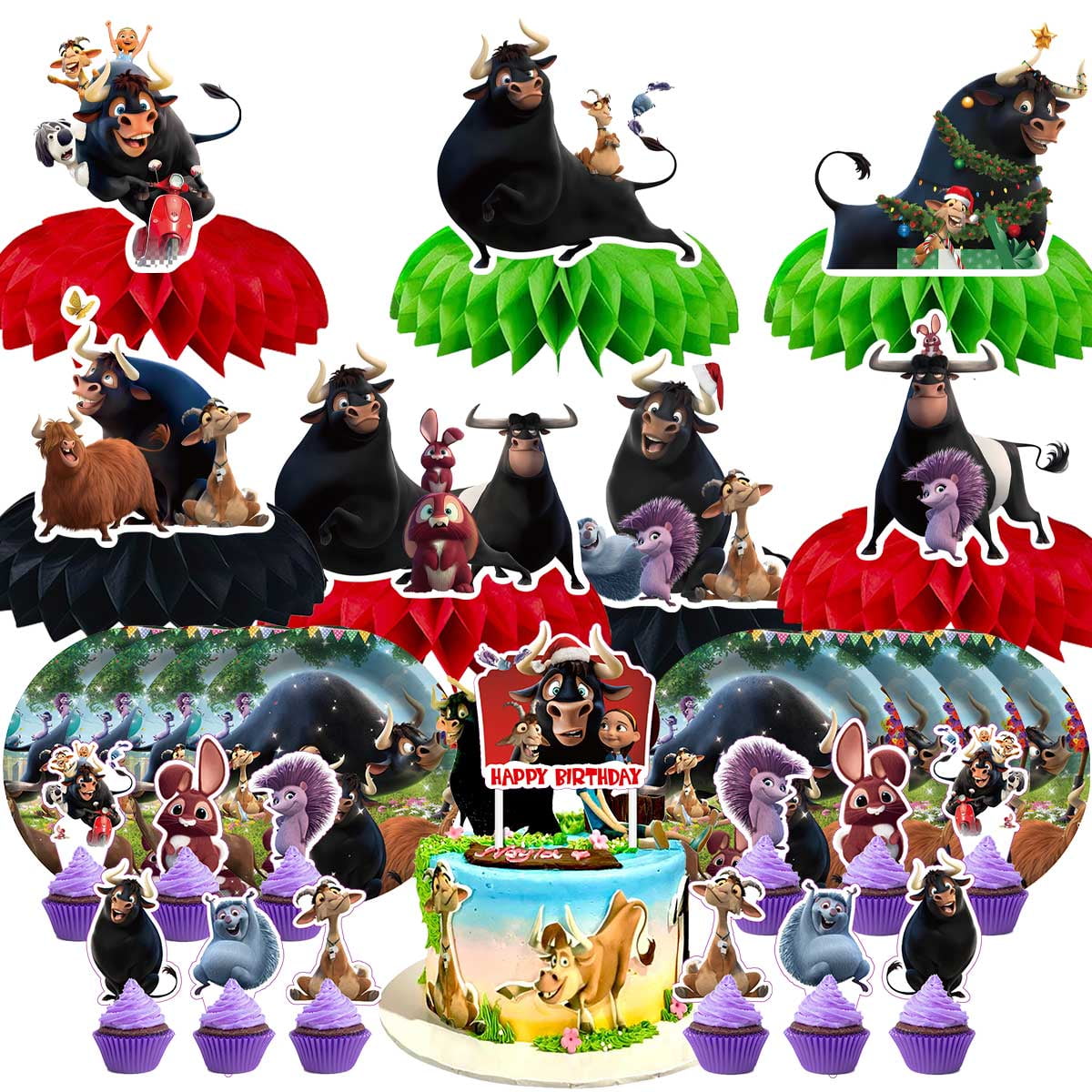 Ferdinand Party Supplies Decor Plates Fans Decorations Honeycomb ...