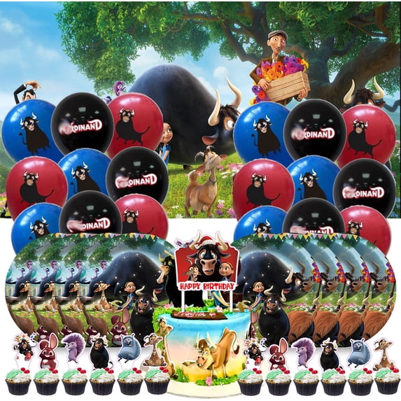 Ferdinand Party Supplies Plates Decorations Birthday Cake Topper Banner ...