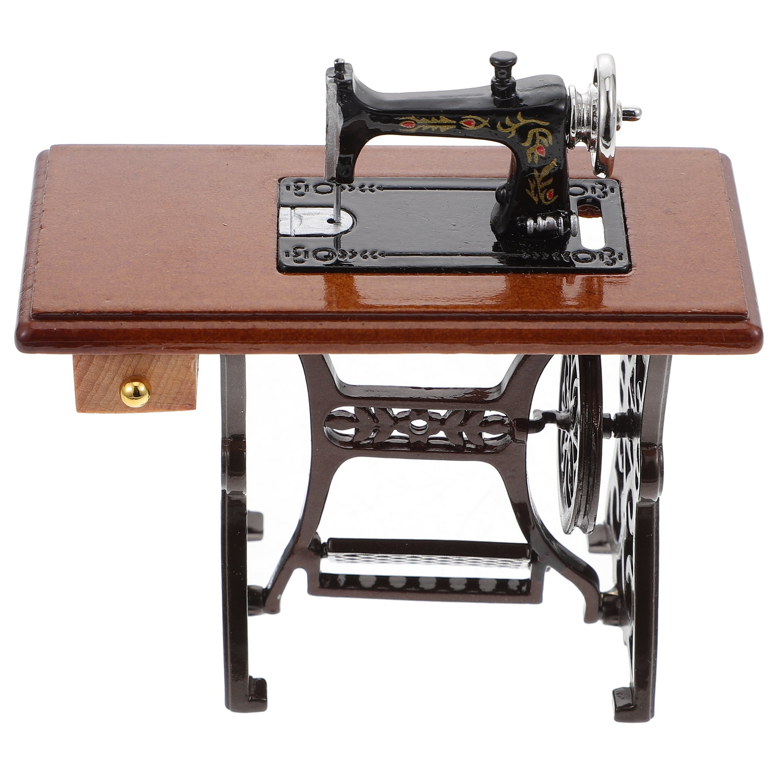 Ferencaa 1:12 Mini House Wooden Sewing Machine Miniature Tailor Toy ...
