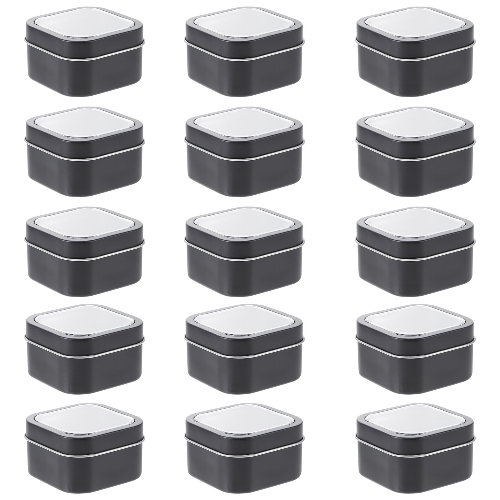 Ferencaa 15pcs Square Metal Tins with Window Lids 4-Ounce Storage Tin ...