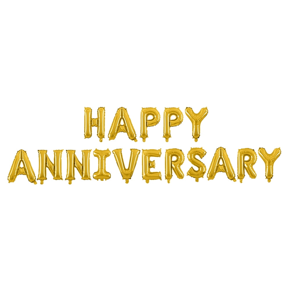 Ferencaa 16 Inch HAPPY ANNIVERSARY Letters Balloons Decorative Aluminum ...