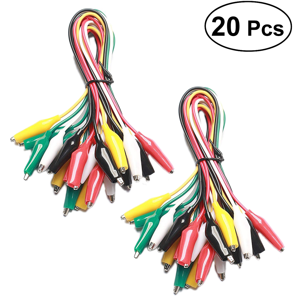 Ferencaa 20 Pcs Test Lead Set Alligator Clips Double-ended Alligator ...