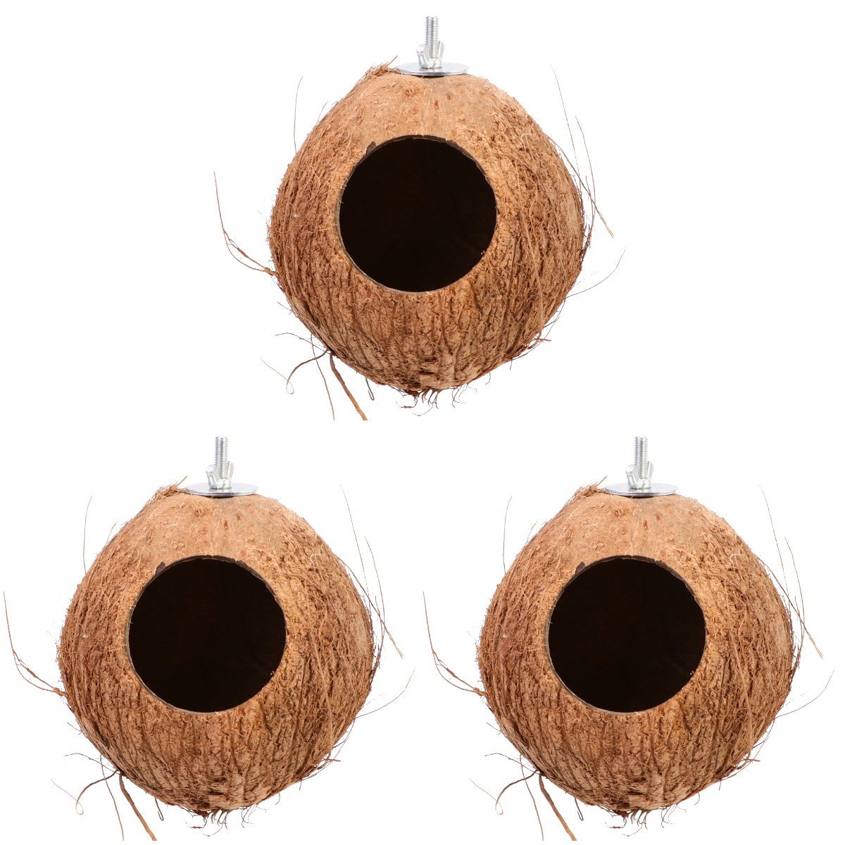 Ferencaa 3pcs Handmade Coconut Shell Bird Nest Classic Wide Entrance ...