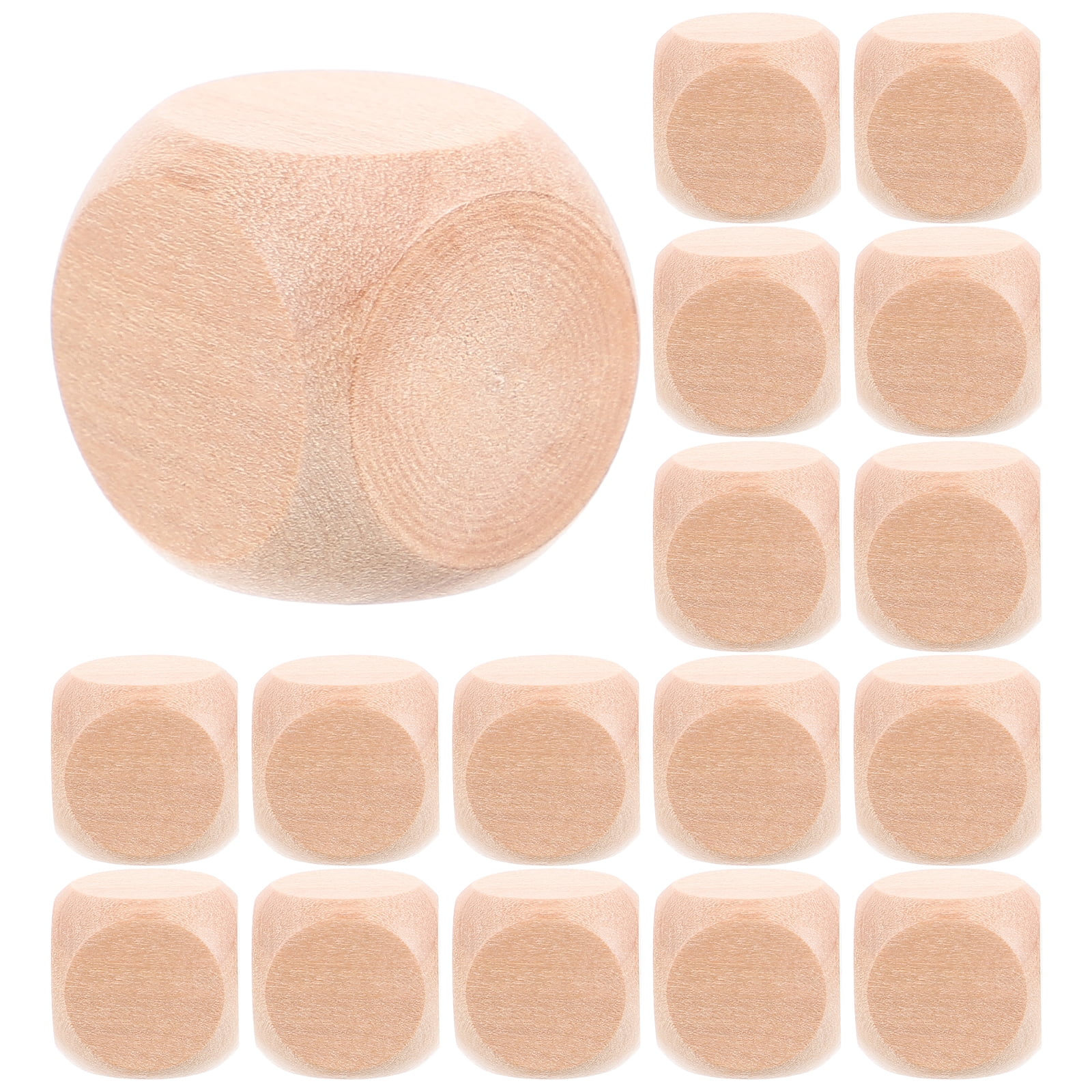 Ferencaa 50PC 20MM Wooden Cubes Crafts Blank Dice Set Six Sides Wood ...