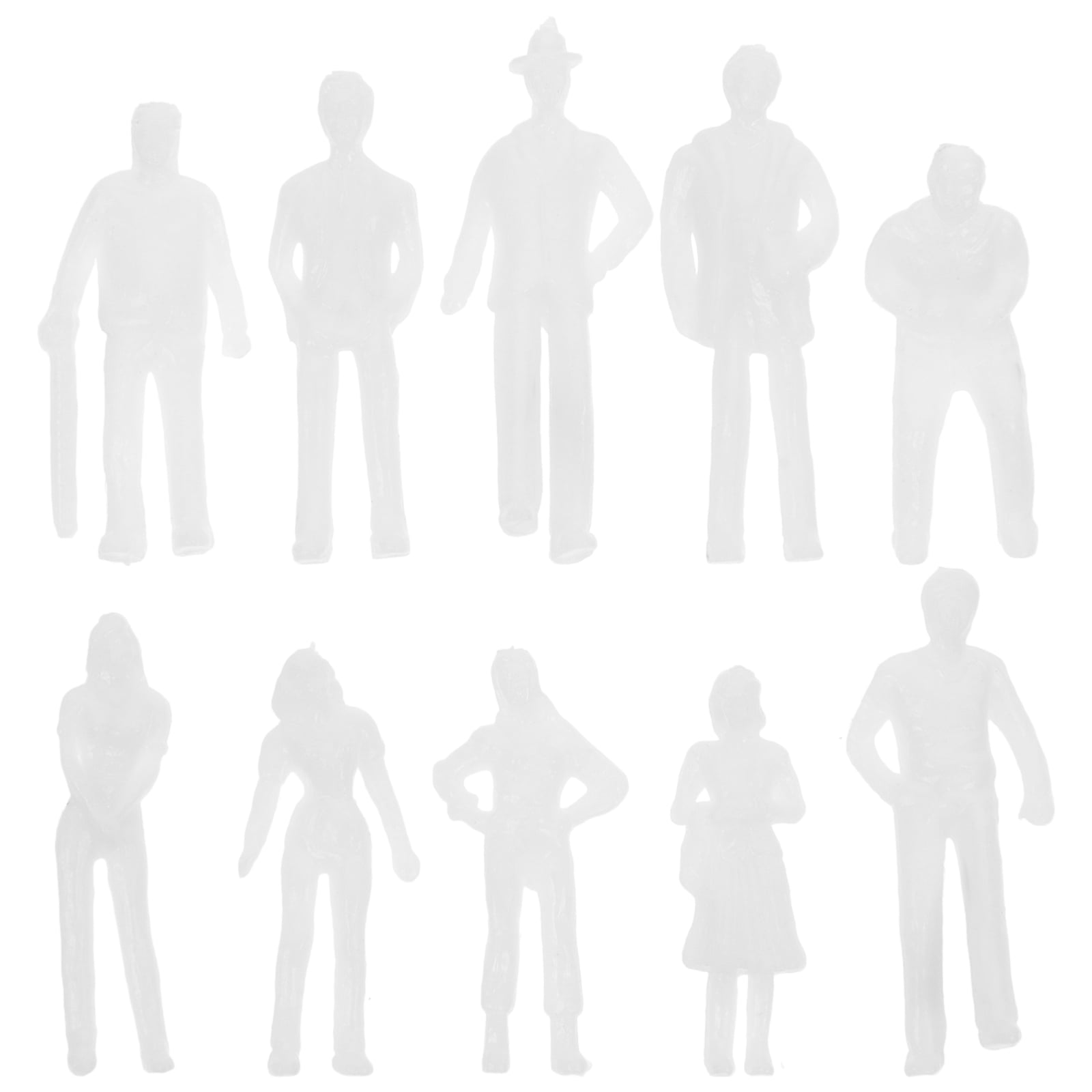 Ferencaa 50pcs Unpainted Figures 1: 75 Scale Assorted Poses Miniature ...