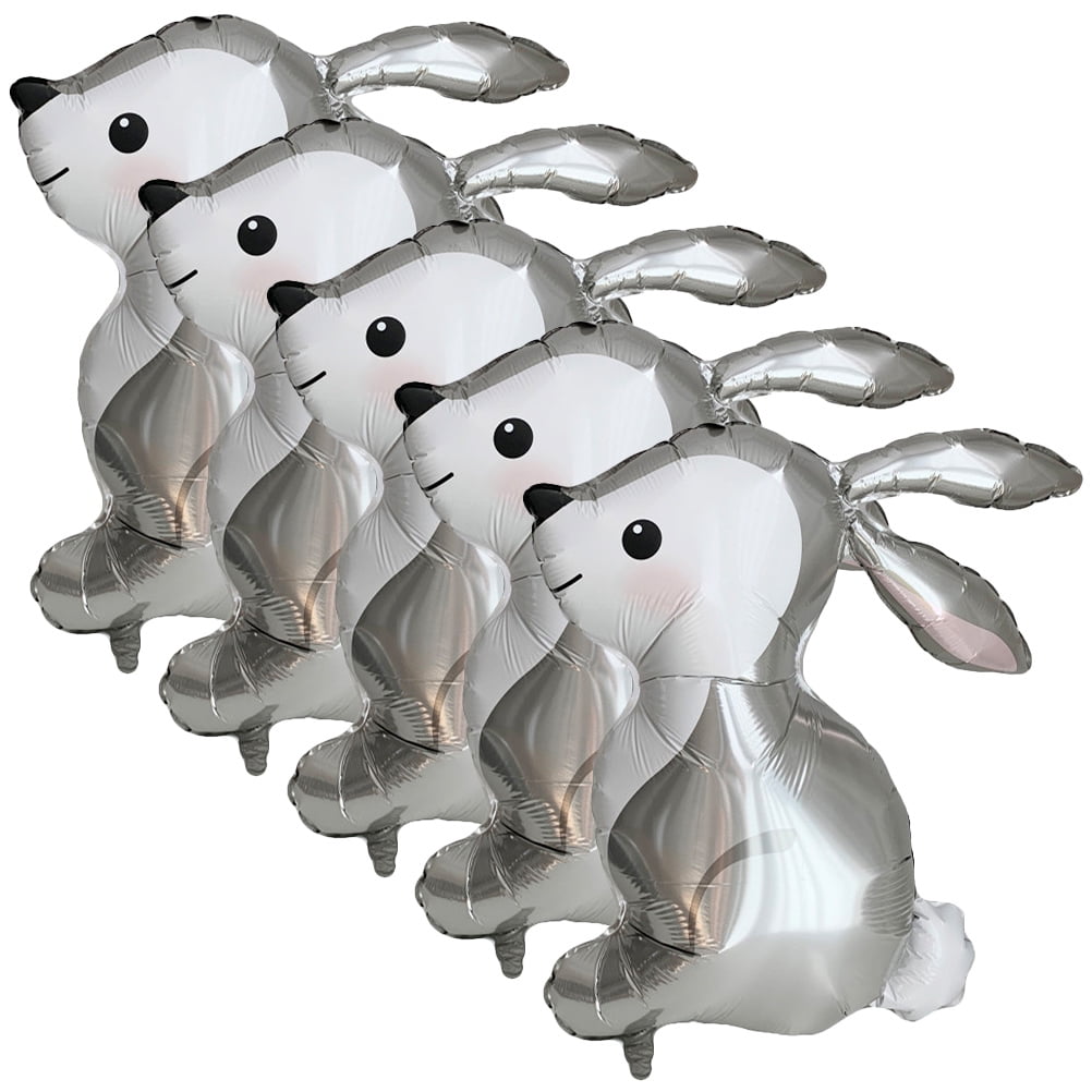 Ferencaa 5Pcs Bunny Balloons Woodland Bunny Balloons Easter Rabbit ...