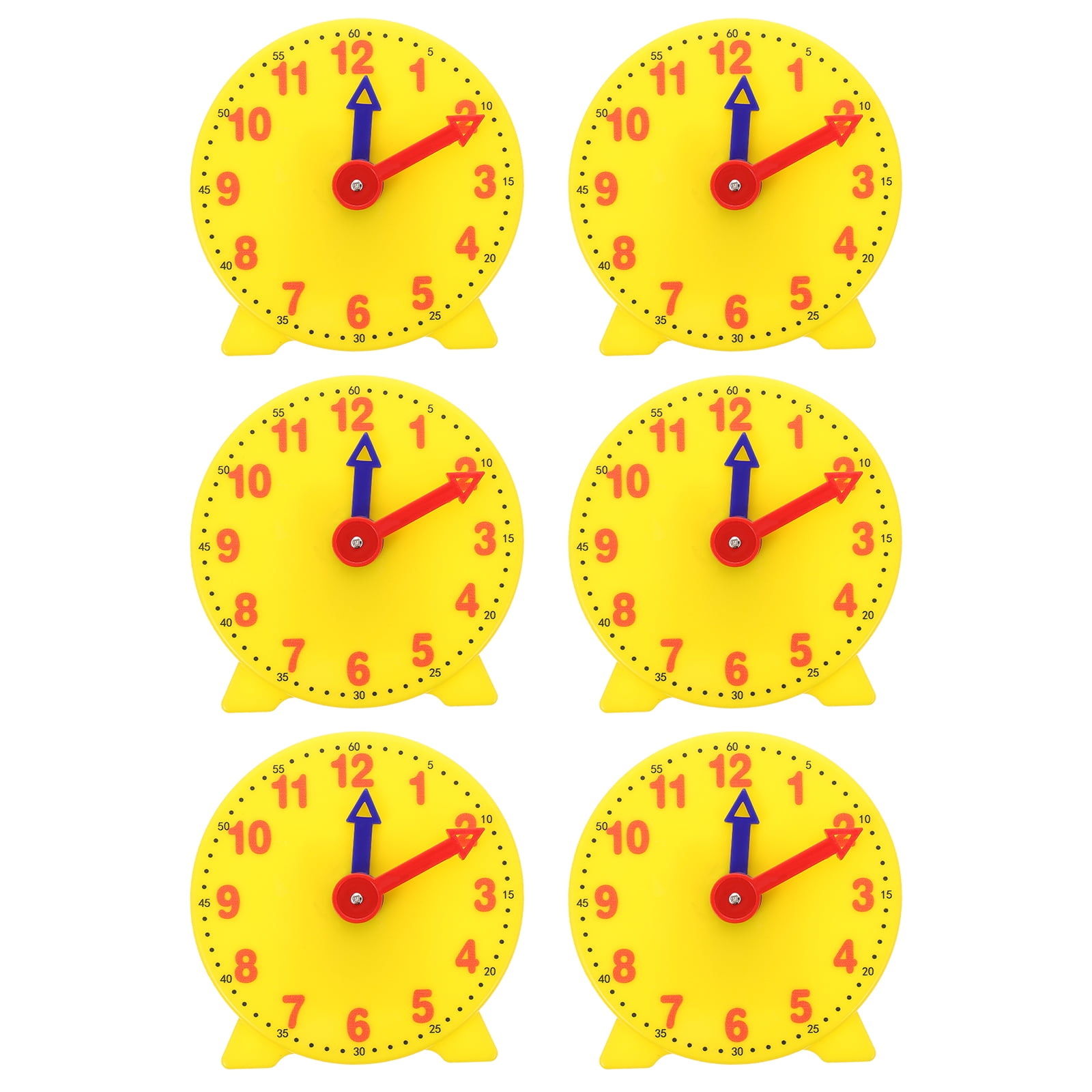 Masteelf Plastic Educational Toy Clock for Pupil Use Yellow Fun and ...