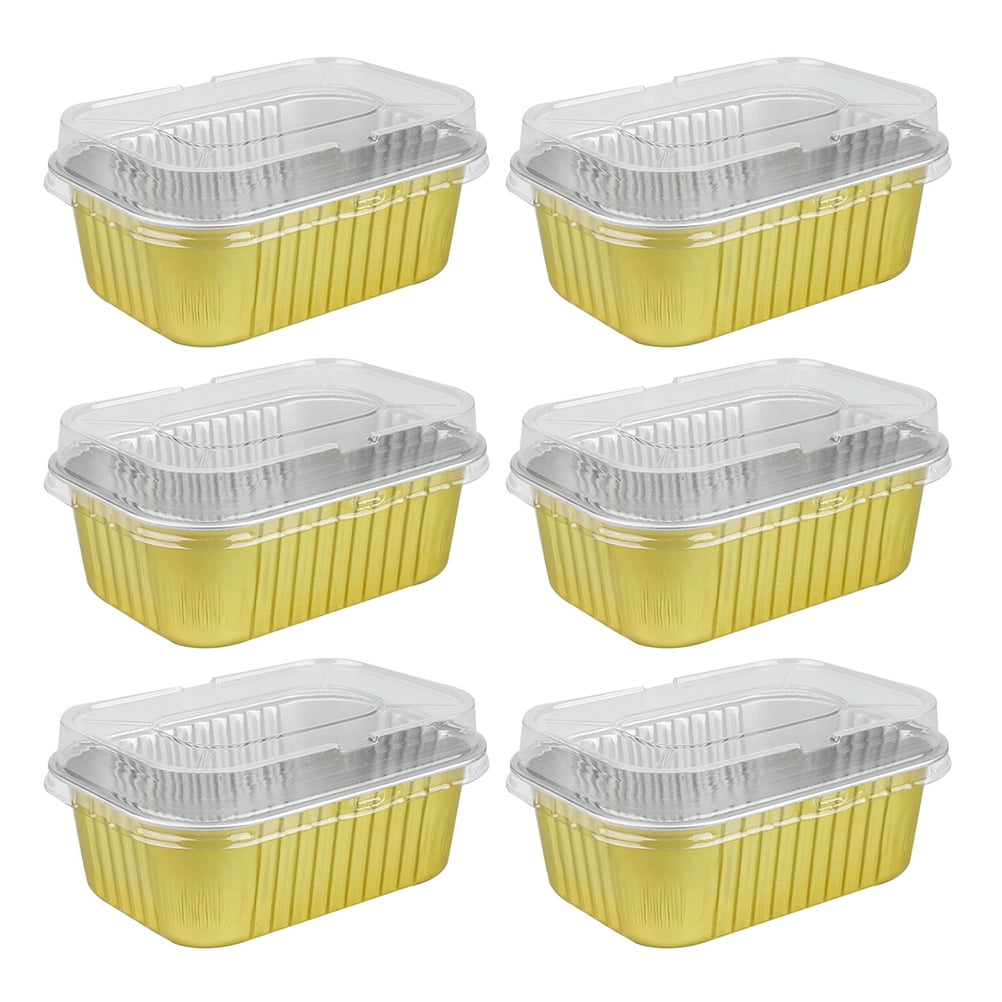 Masteelf 6Pcs Disposable Aluminum Foil Food Boxes Aluminum Pans with ...