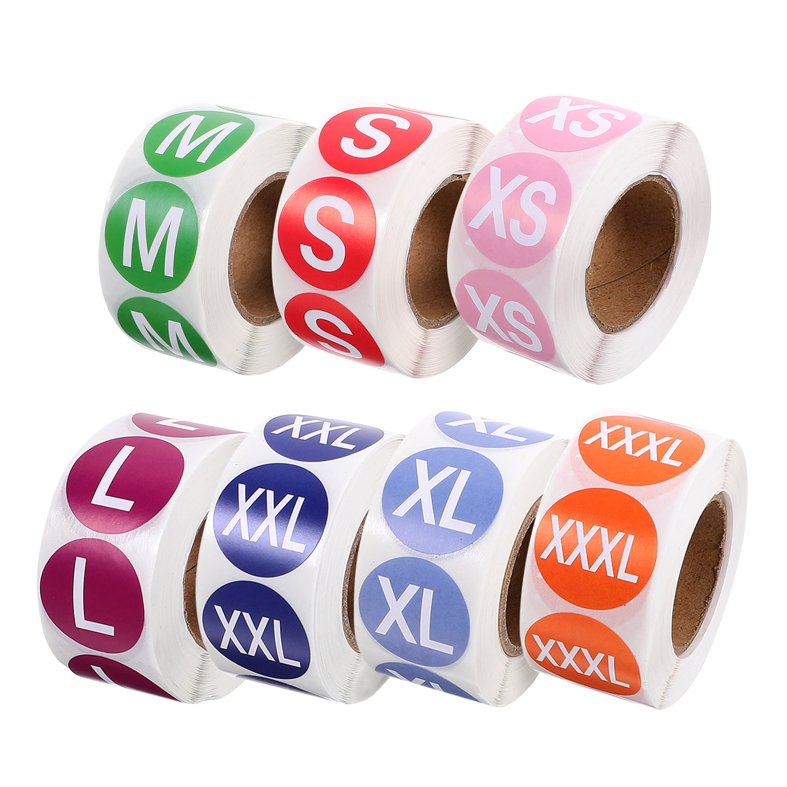 Ferencaa 7 Rolls Self Adhesive Size Labels Round Clothing Size Stickers ...