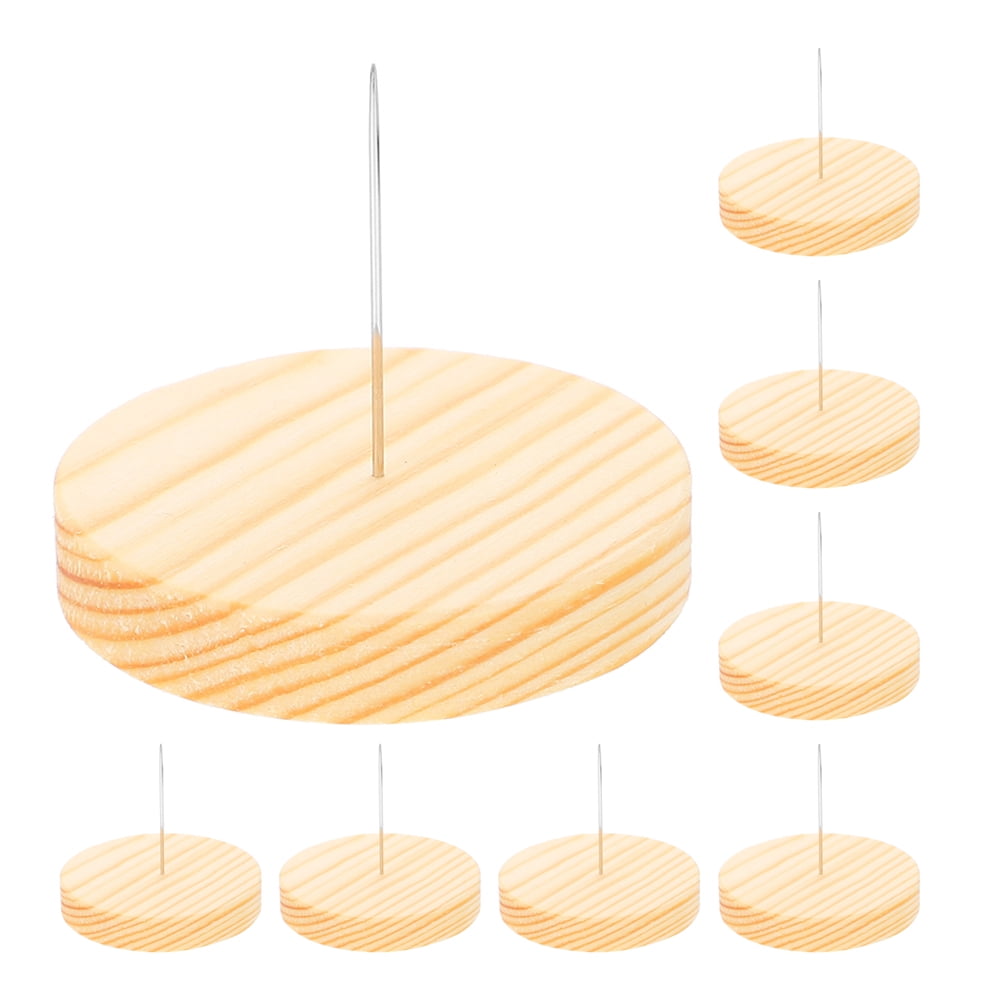 8pcs Crochet Dolls Holder Wooden Base Needle Stands Felting Dolls ...