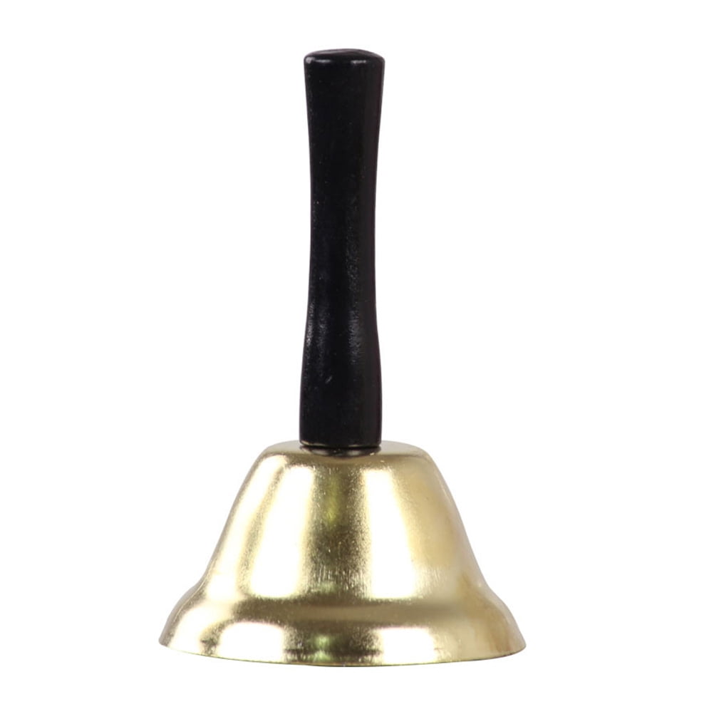 KALLORY Small Hand Ringing Bell Golden Metal 1Set 4.7X3In Suitable For ...