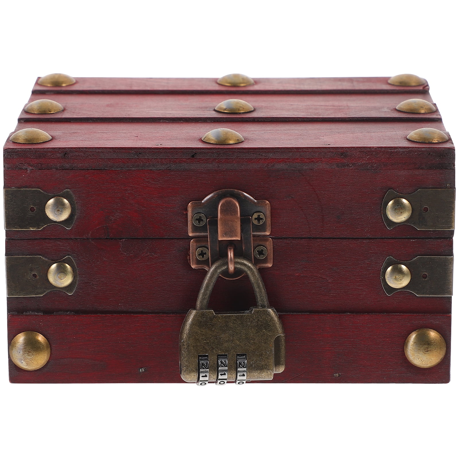Ferencaa Wooden Chest Box with Lock Decorative Vintage-Style Treasure ...
