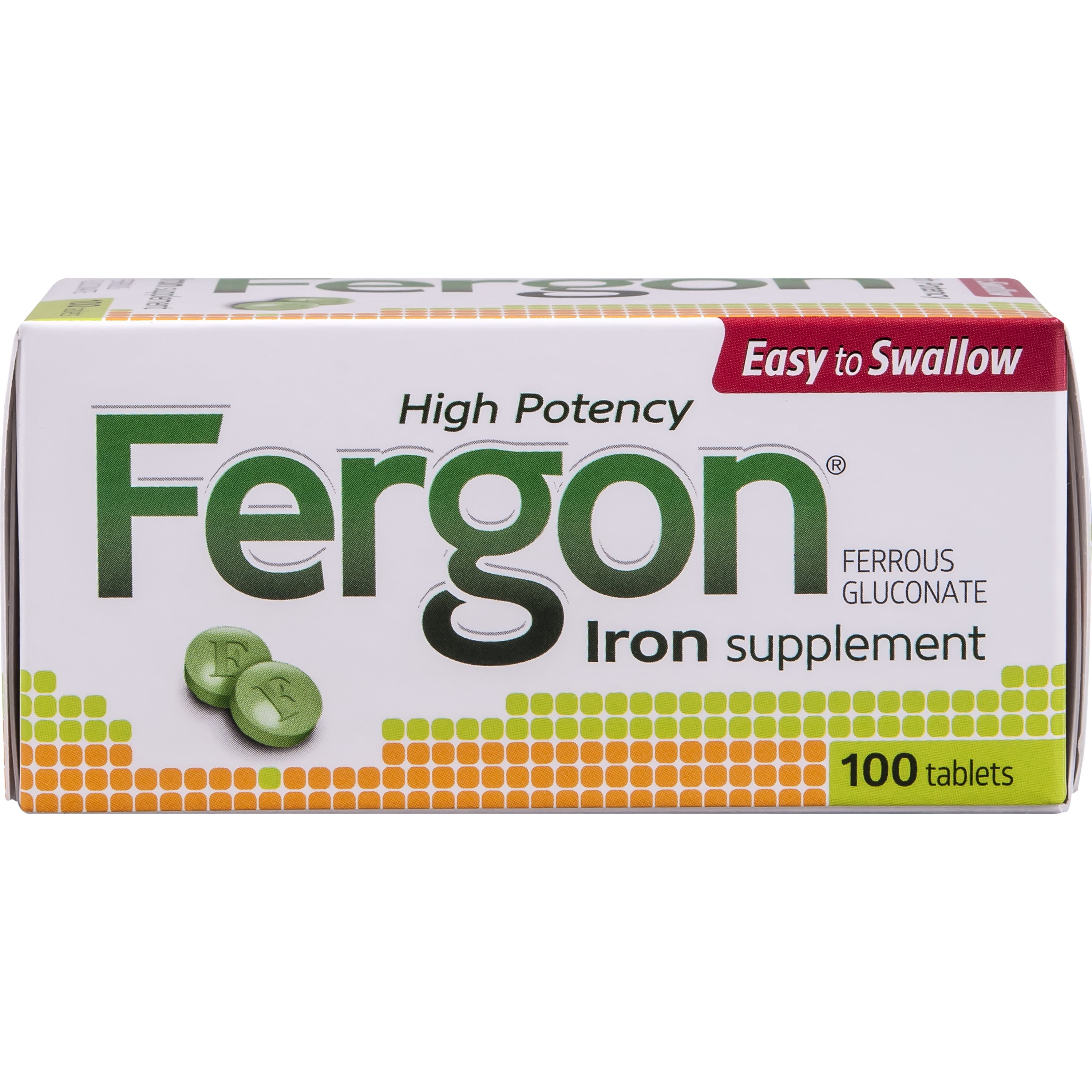 Fergon High Potency Iron Supplement Tablets with Ferrous Gluconate ...