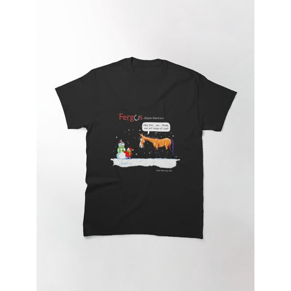 Fergus The Horse Lumps Of Coal Funny Christmas Humor Unisex T-Shirt up ...