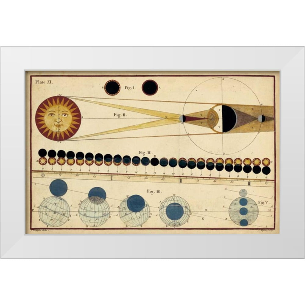 Ferguson, James 24x17 White Modern Wood Framed Museum Art Print Titled - Total Eclipses of Sun ...