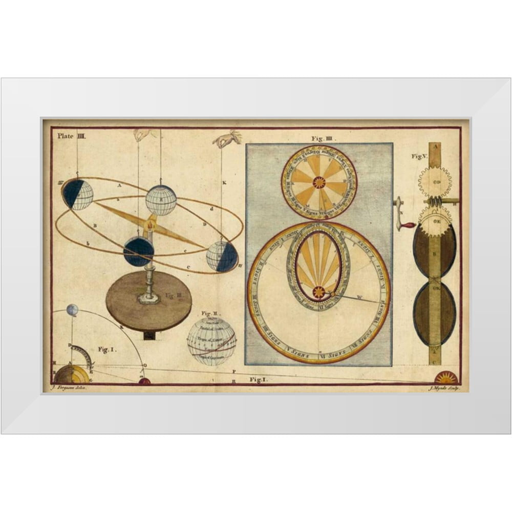 Ferguson, James 32x22 White Modern Wood Framed Museum Art Print Titled ...