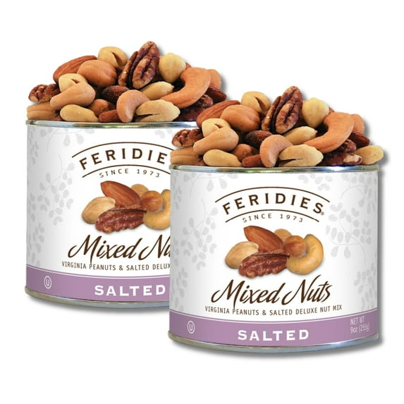 Feridies Virginia Peanuts - BDF32 Salted Mixed Nuts - Gift Pack of 2, 9 ...