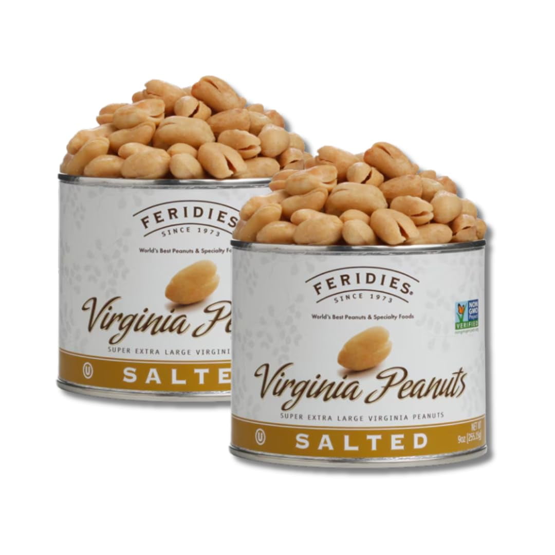 Feridies Virginia Peanuts - IEF31 Salted Peanuts - Gift Pack of 2, 9 oz ...