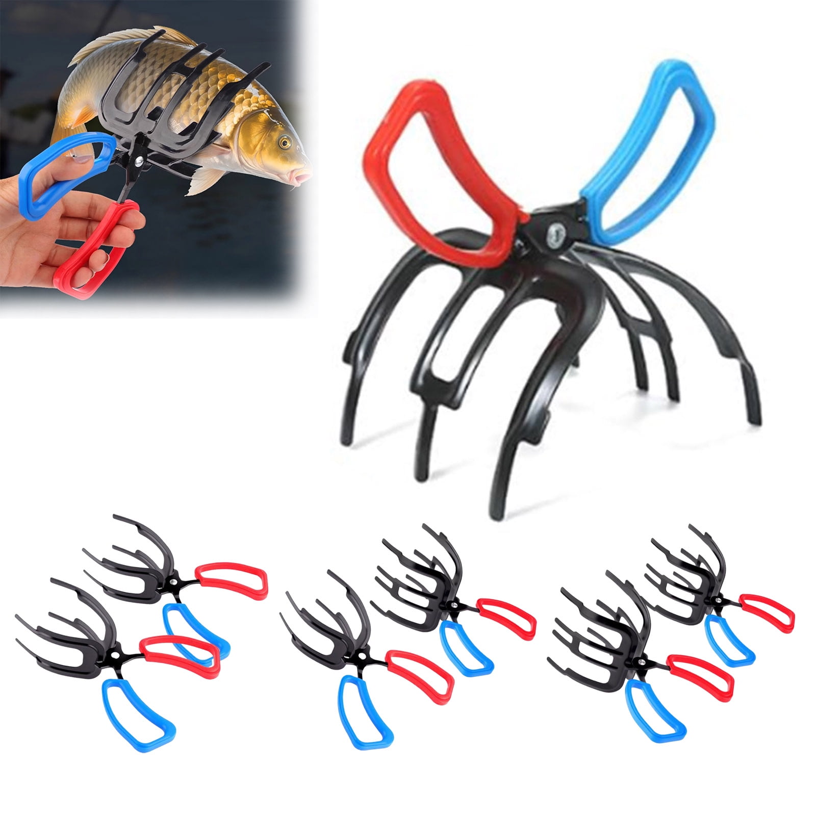 Ferjadq 2 Packs 2/3 Claws Fish Grippers Metal Fishing Pliers Tool Catch ...