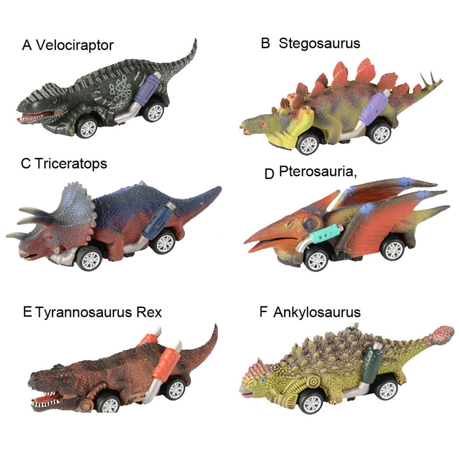 Ferjadq Dinosaur Toys Pull Back Cars for Boy Car Toy Set for Kids Pull ...