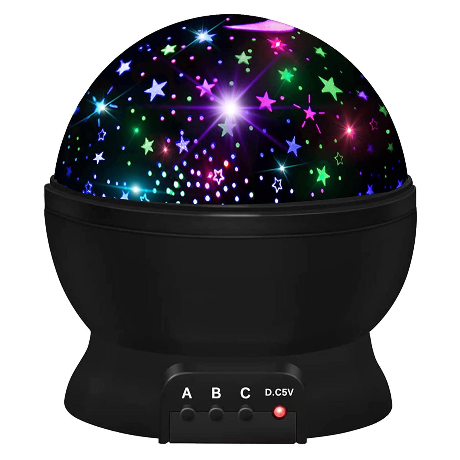 Ferjadq Night Light Projector 360° Rotating Moon Stars Color-Changing ...