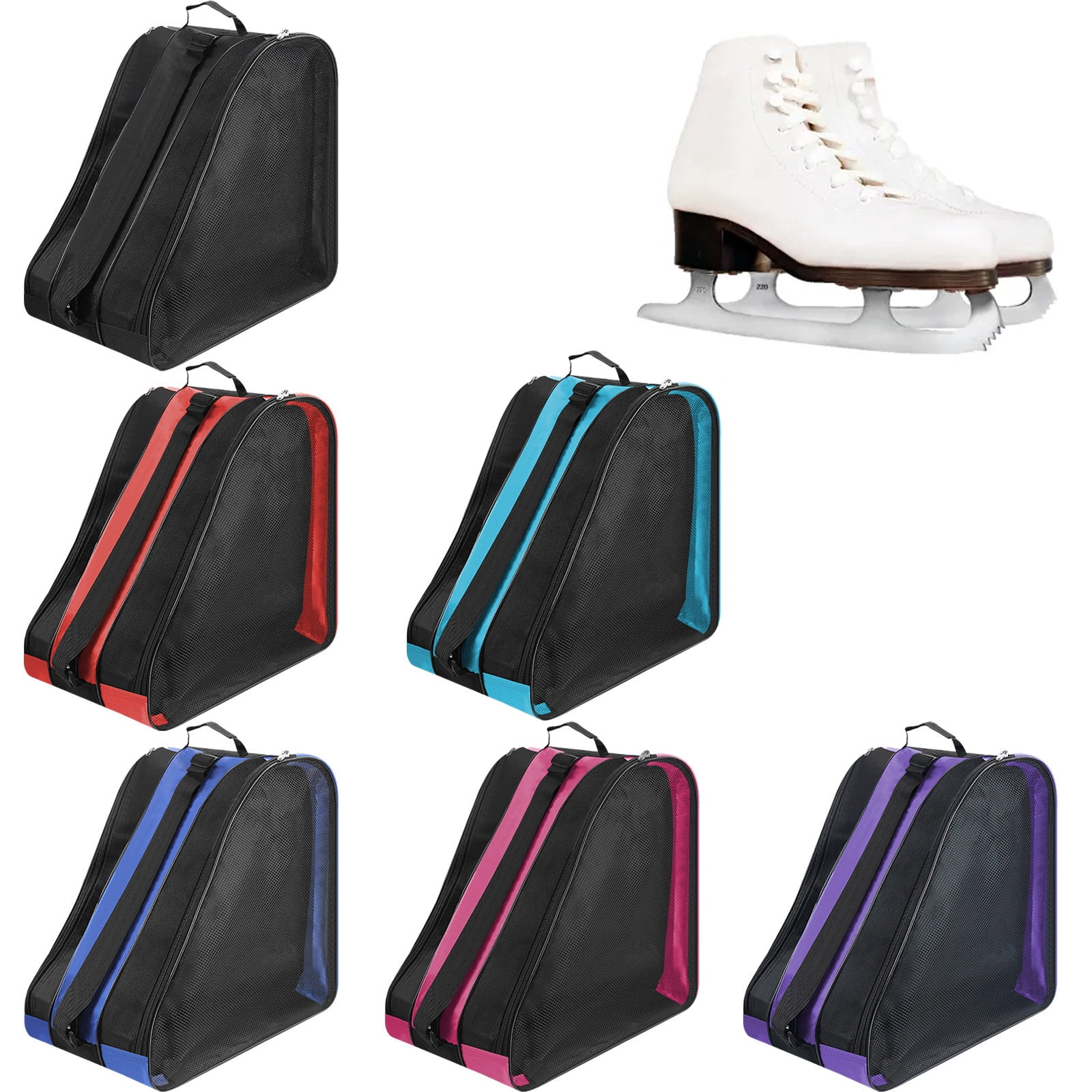 Ferjadq Roller Skate Bags for Women Men Kid Large Capacity Ice Skating ...