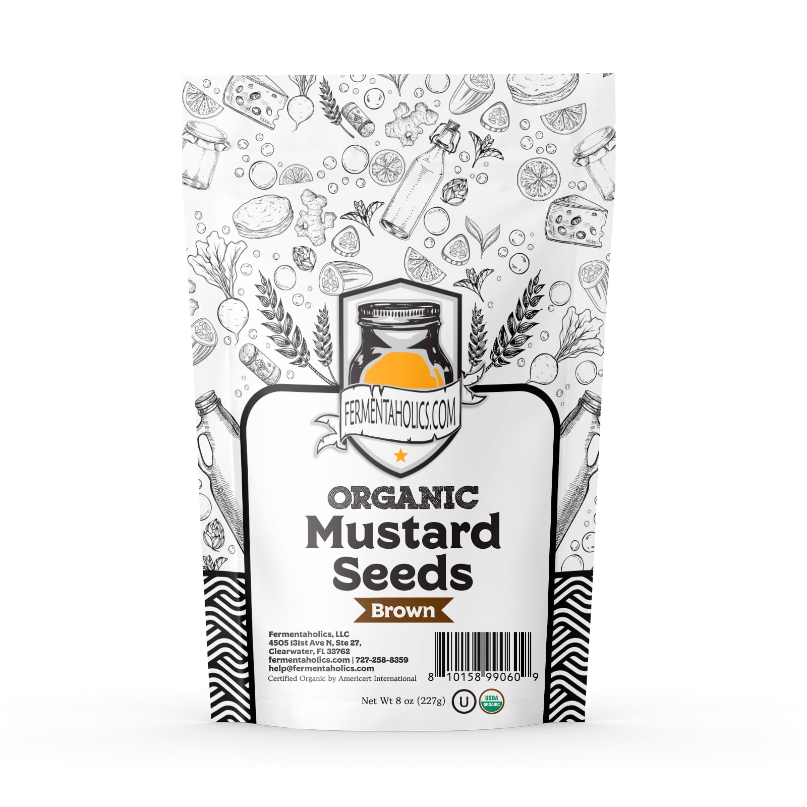 Fermentaholics Organic Brown Mustard Seeds, 8 oz - Whole Seed, Bold ...