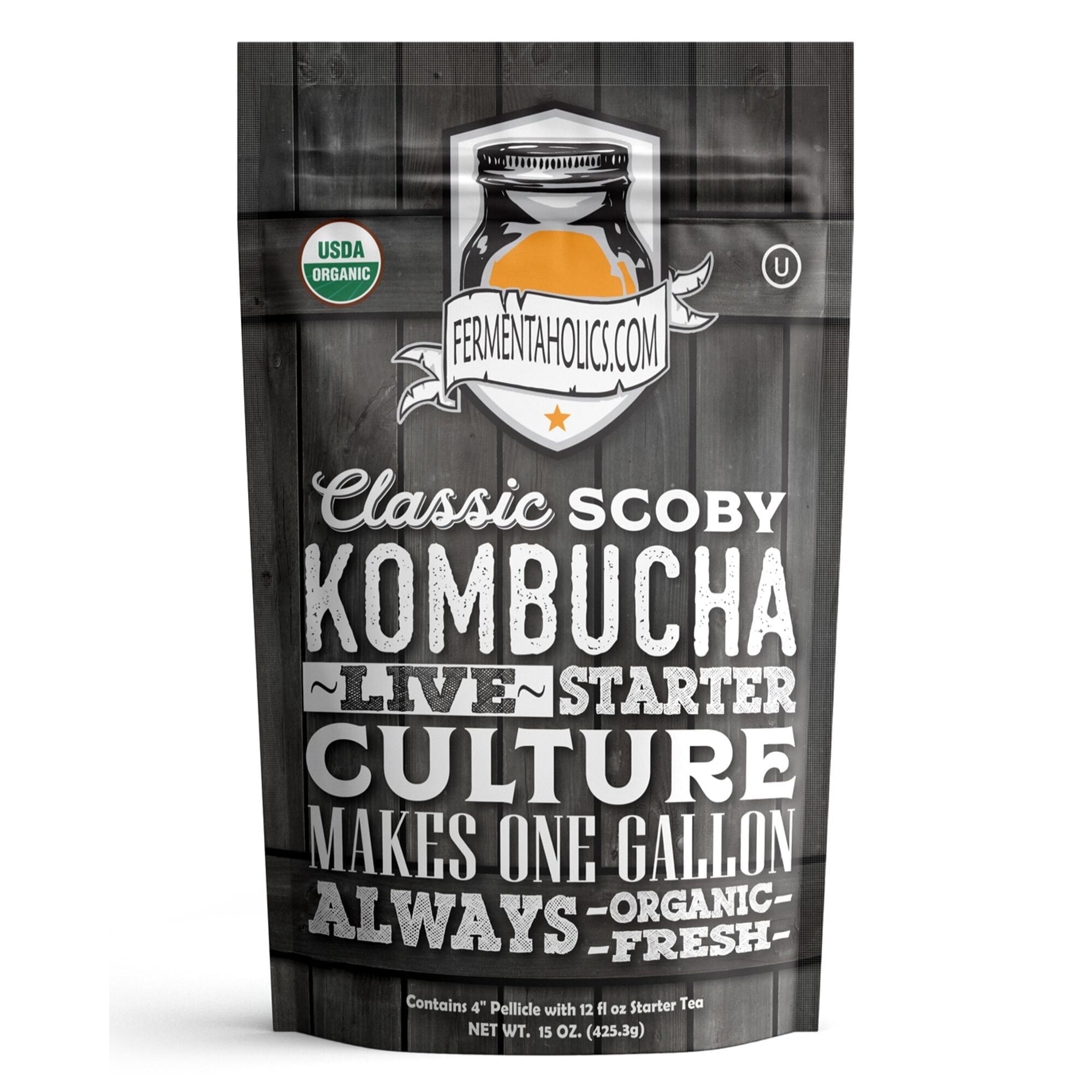 Fermentaholics, Organic Kombucha SCOBY, with 12 oz Starter Tea ...