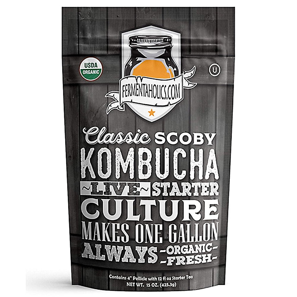 Fermentaholics Organic SCOBY, Starter Culture with 12 fl. oz. Mature ...