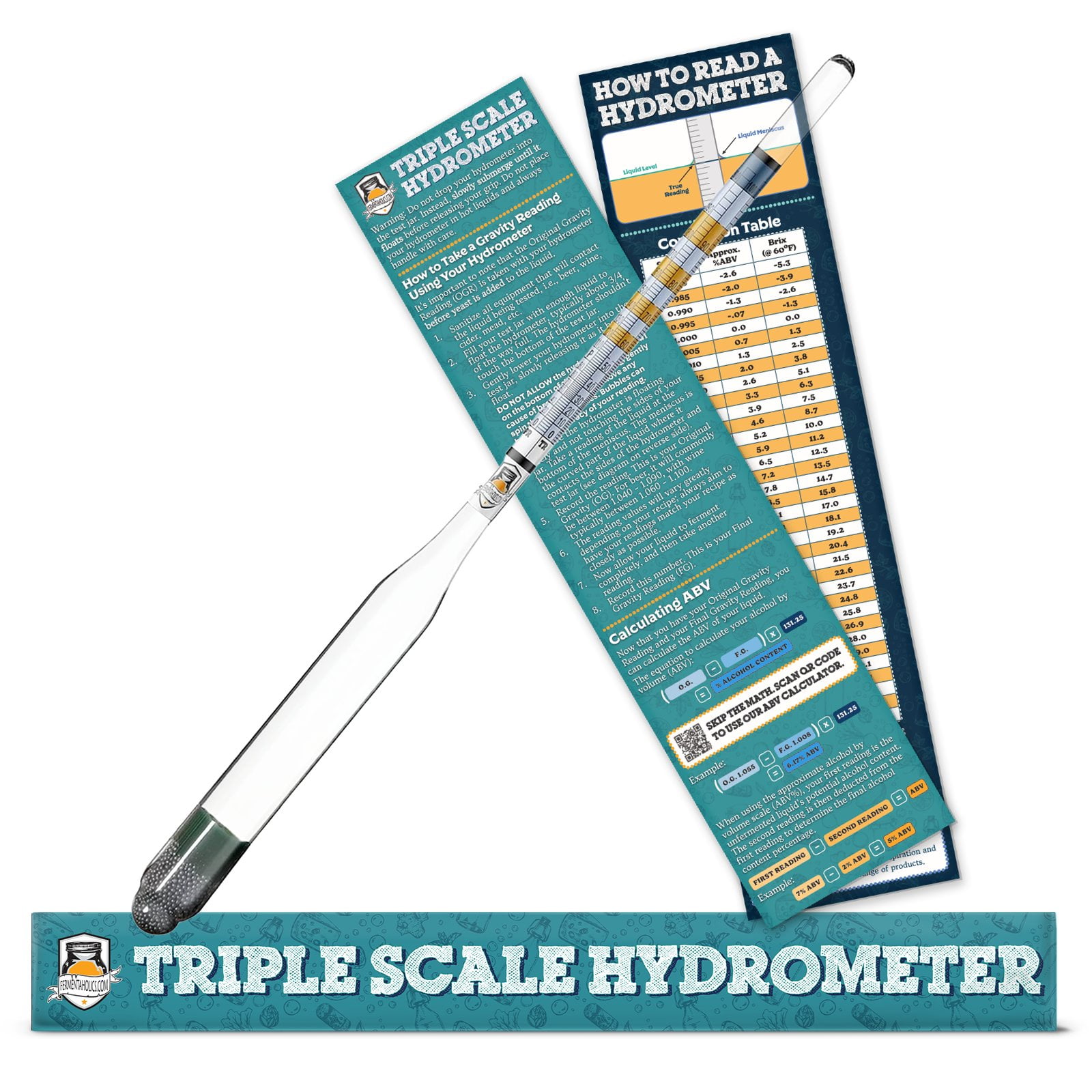 Fermentaholics Wine Tester Triple Scale Hydrometer - Determine ABV ...