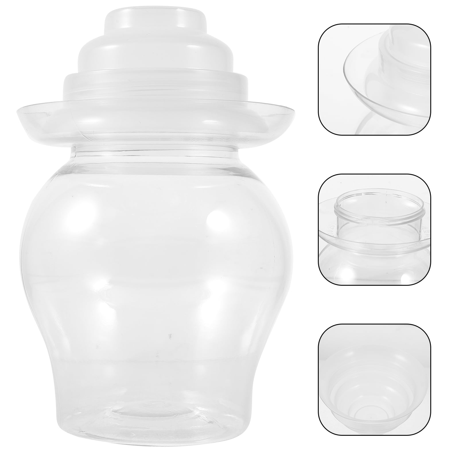 OUNONA Airtight Fermenting Jar for Storage Made of Plastic White Color ...