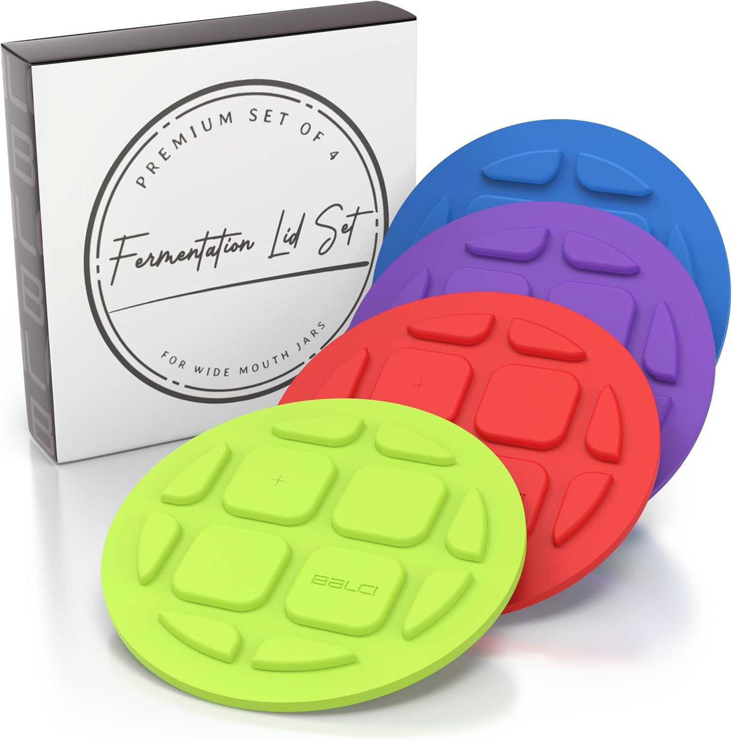 Fermentation Lids for Wide Mouth Mason Jars - One Way Waterless Airlock ...