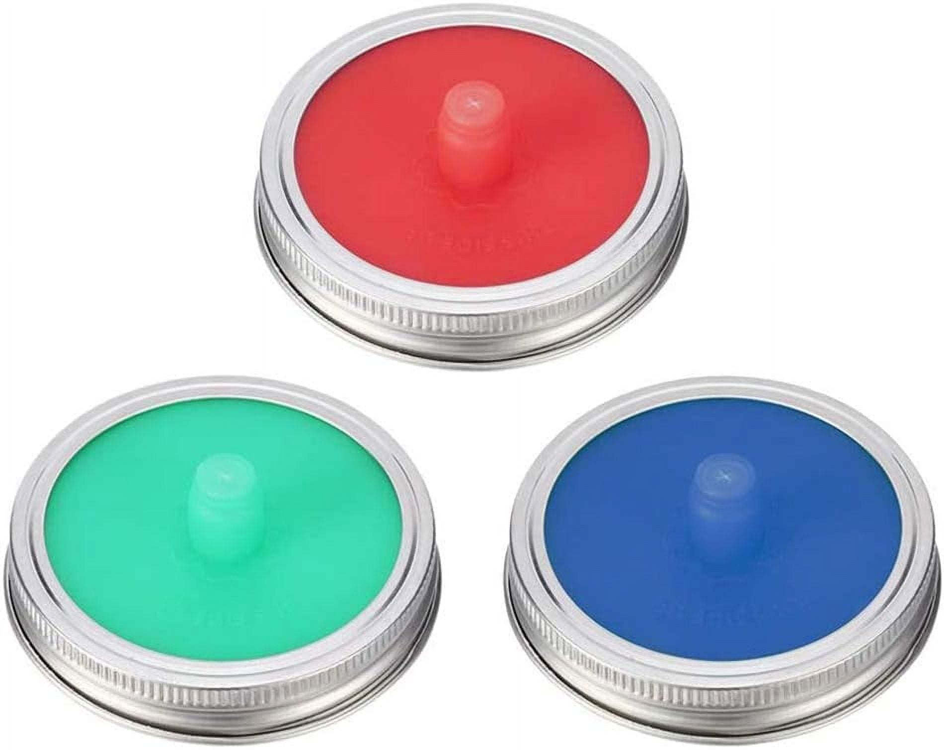 Fermentation Lids for Regular Mouth Mason Jars, Silicone Lock Auto-Vent ...