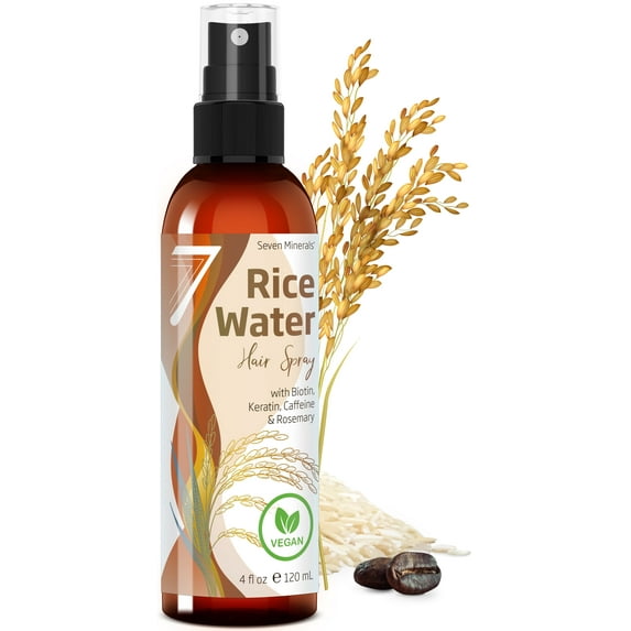 Seven Minerals Fermented Rice Water Spray, Rosemary, Biotin, Caffeine ...