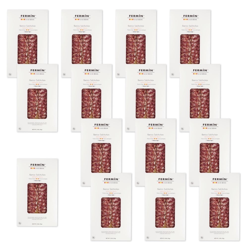 Fermin Salchichon Iberico Salami Dry Cured and Sliced, 2 oz, 15 Pack ...