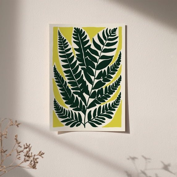Fern Botanical Greenery Nature Wall Decor Poster, Unframed Canvas ...